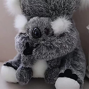 11 inch Mum and Baby Koala Plush Toy Stuffed Animal Toy Plush Animal Doll (Grey)