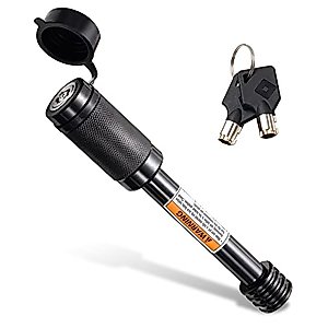 CZC AUTO Hitch Receiver Pin Lock, Trailer Receiver Lock with 5/8" Pin for Class III IV 2" and 2-1/2" Receiver, for Hitch Bike Rack Tray Ball Tow Rope for Trailer Truck Car Boat (1 Pack, 5/8 inch pin)