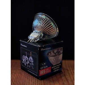 Phoenimax 6PCs MR16 12V 50W 800LM Halogen Bulb GU5.3 EXN Professional Quartz dichroic Reflector UV Stop Tempered Glass Cover dimmable for spot Lights Warm White 3000K