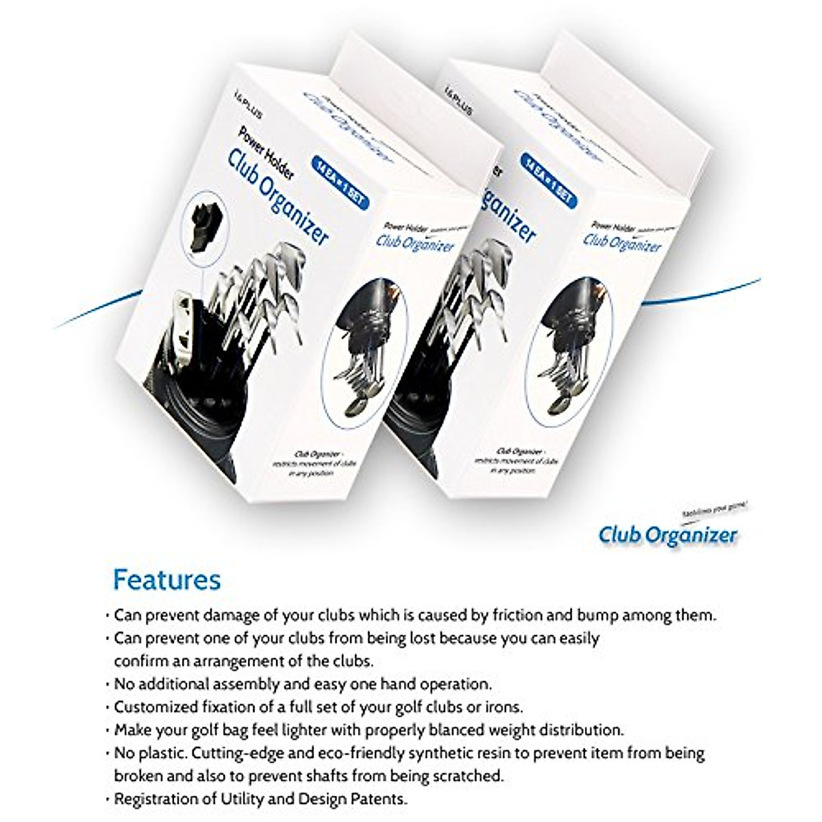 Golf Club Organizers 14pcs 1set Clip Power Holder to Protect Iron Putter on Bag by i & Plus