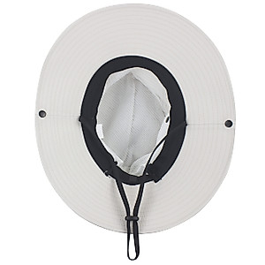 Muryobao Women's Sun Hat Outdoor UV Protection Foldable Mesh Bucket Hat Wide Brim Summer Beach Fishing Cap Pure Beige