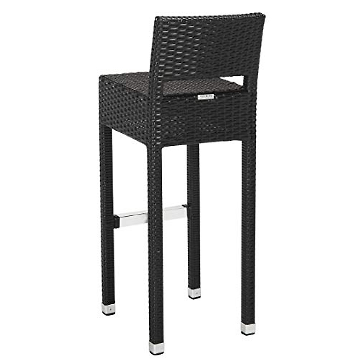 SAFAVIEH FOX5212A Collection Landry Black Indoor/Outdoor Bar Stool