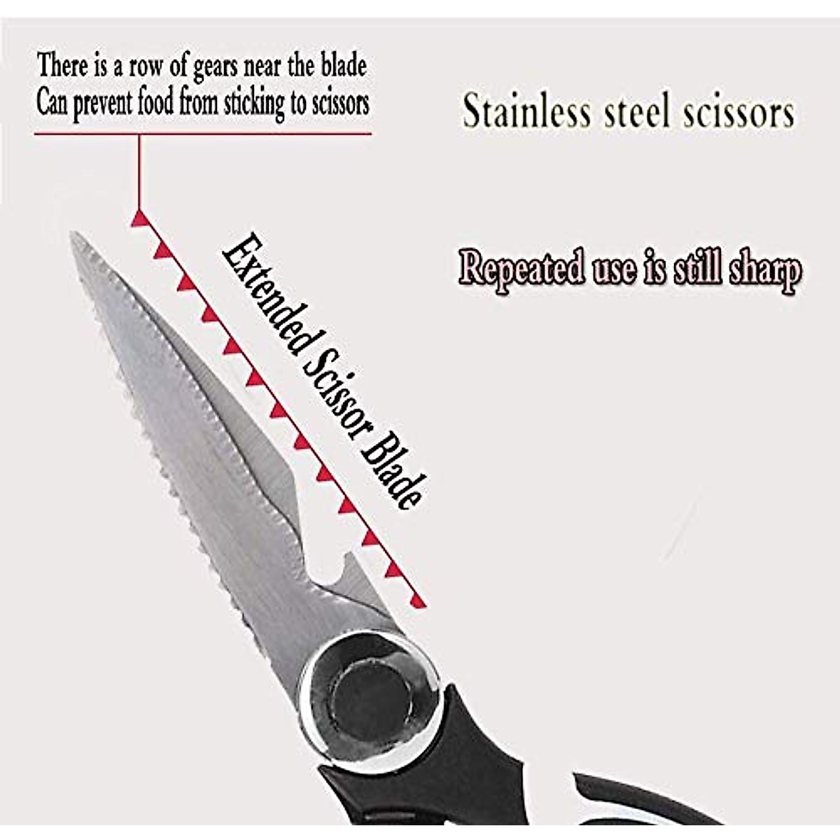 Kitchen Scissors - dishwasher safe Stainless Steel Poultry Shears, Multi-function Cooking Scissors Heavy Duty