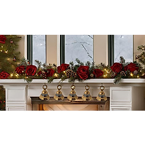 HANDTECHINDIA Brass Silver Plated 2 '' Bells Christmas Decoration Jingle Bell Sleigh Bell Jingle Bell Crafts Christmas décor Home décor Elephant décor Bells Musical Instrument Accessory. (10)