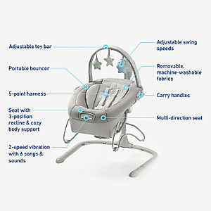 Graco Soothe 'n Sway LX Swing with Portable Bouncer, Modern Cottage Collection