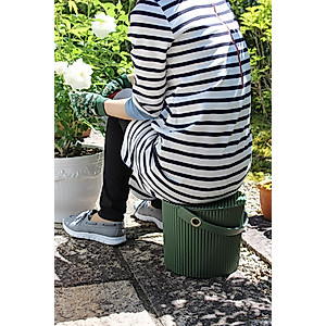 八幡化成(Hachimankasei) Yahata Kasei Garden Tool Bucket with Lid, 2.8 gal (8 L), Green