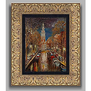 (SOLD) Winter's Arrival, Amsterdam - canal of the Netherlands by internationally renown painter Yary Dluhos