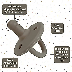 Sweet Child Soothie Pacifiers 0-18 Months, Set of 6 Ultra-Light Silicone Binkies with Collapsible Handle & 3 Air Holes for Added Safety, Best Newborn Pacifiers for Baby Boys Or Girls (Woodlands)