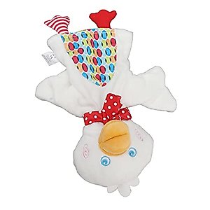 Baby Stuffed Animals Blanket, Visual Development Soft and Bright Colors Plush Cartoon Baby Security Blanket for Kids More Than 3 Months for Soothing Towels (White)