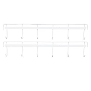 Okuyonic Wall Mounted Coat Rack, 304 Stainless Steel Simple Easy Installation Decorative 2pcs Rust Proof Coat Rack for Bedroom for Bathroom (6 Hooks 2 White)