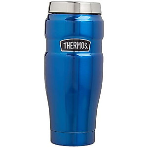 THERMOS Stainless King Vacuum-Insulated Travel Tumbler, 16 Ounce, Electric Blue