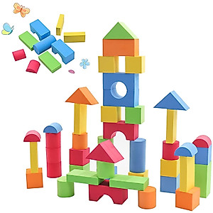 Grarg Foam Bath Blocks Toys for Toddlers 3-5,Non-Toxic & BPA Free Soft Stacking Baby Building Blocks Toys Gift for 3 4 5 Years Old Girls Boys Educational(38 PCS)