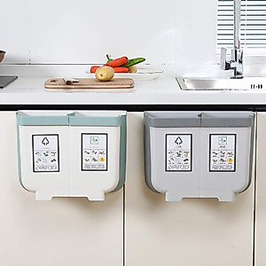 Folding Hanging Trash Can, Collapsible Garbage Bin for Car/Bedroom/Bathroom/Camp, Plastic,Foldable Trash Bin