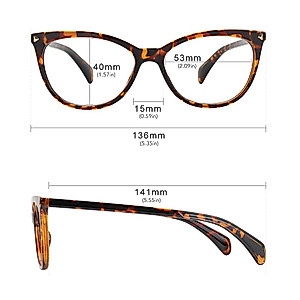 MEETSUN Non Prescription Glasses Frame for Women,Retro Cateye Fake Eyeglasses HD Clear Lens (Tortoise Frame Clear Lens)