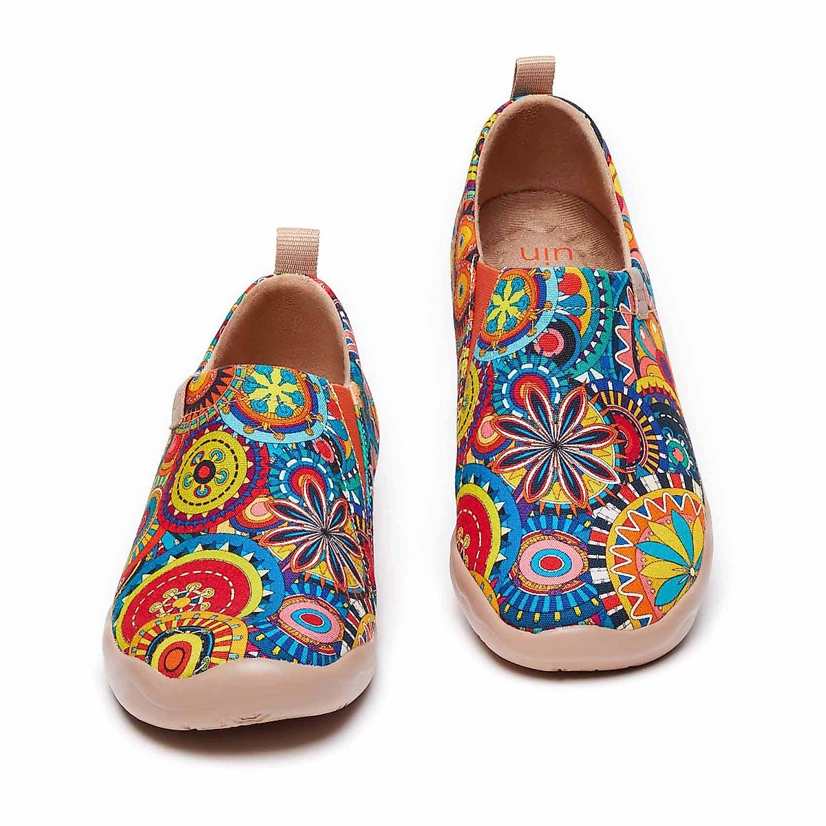 UIN Women's Blossom Painted Fashion Sneaker Canvas Slip-On Travel Shoes (8)