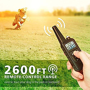 F-color Dog Training Collar 2600FT Dog Shock Collar for Large Medium Small Dogs Breed with 4 Modes Light Beep Vibration Shock Waterproof Rechargeable Shock Collar for 3 Dogs