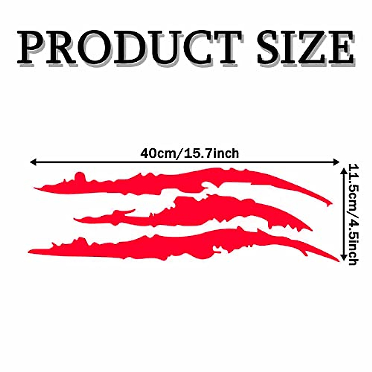 Beypovk 2PCS Monster Claw Scratch Mark Decals, Automotive Exteriors Waterproof Vinyl Headligh Sticker for Sports Cars, SUVs, Pickups, Motorcycles (Red)