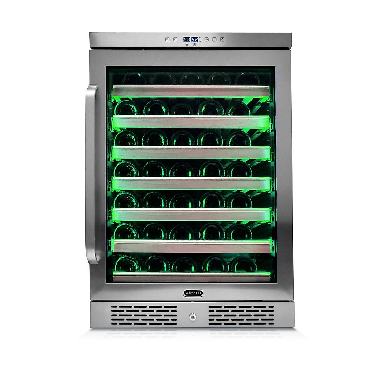 Whynter BWR-545XS Elite Spectrum Lightshow 54 Bottle Stainless Steel 24 inch Built Touch Controls and Lock Wine Refrigerator, One Size
