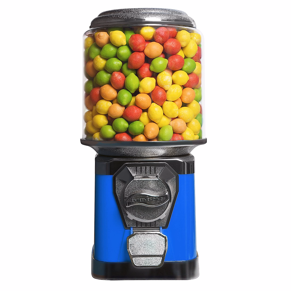 Gumball Machine for Kids - 2 Vending Machines with Stand & Connecting Board Bundle - Bubble Gum Blue Vending Machine and Black Metal Stand Bundle - Coin Gumball Machine
