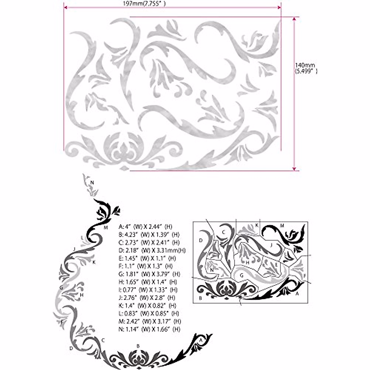 Jockomo Cowboy Fancy Vine WT Guitar Bass Inlay Sticker