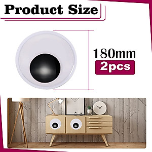 TOAOB 2pcs Giant Googly Wiggle Eyes Self Adhesive 7 Inch Large White Plastic Sticker Eyes for DIY Crafts Scrapbooking Christmas Decoration