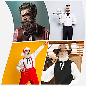 Geyoga 2 Pack Western Ties for Men Kentucky String Tie Clip on Bow Ties Colonel Sanders Black Cowboy Bow Tie Party