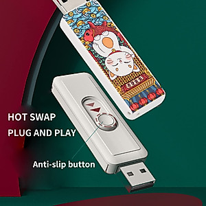 USB Flash Drive, Lucky Cat Pattern Hot Swap U Disk, Portable USB2.0 Memory Stick Mini Thumb Drive compatible for IBM PC, for OS X Pc or Laptop, plug and play(32GB)