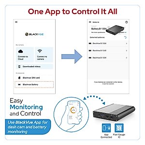 Blackvue B-130X Power Magic Ultra Battery Pack, Vehicle Dash Cam Battery, Discharge Prevention, Circuit Tester Included