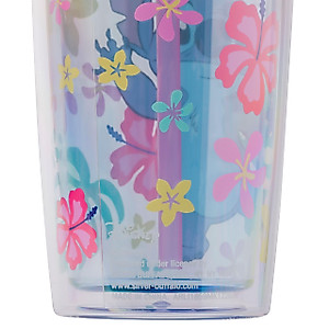 Silver Buffalo Disney Lilo and Stitch “Aloha” Spill Resistant Plastic Tumbler, 20 Ounces