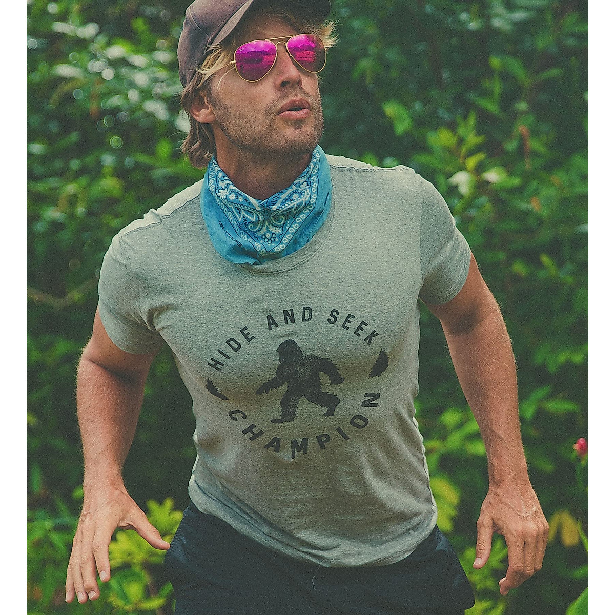 Crazy Dog Men's Short Sleeve Crew Neck T-Shirt Dark Heather Grey S