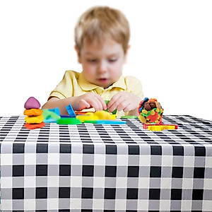 Baby Splat Floor Mat for Under High Chair/Arts/Crafts by CLCROBD, 51" Waterproof Anti-Slip Food Splash Spill Mess Mat, Washable Carpet Protector Mat and Table Cloth (Plaid)