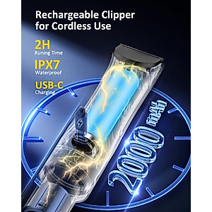 Dog Grooming Vacuum Kit, 3.2L Dust Cup Pet Grooming Vacuum for Dogs Cats with Cordless Clipper, 12000pa 6 Pet Grooming Tools Dog Brush Vacuum for Shedding Home Cleaning, Low Noise Dog Cat Hair Remover