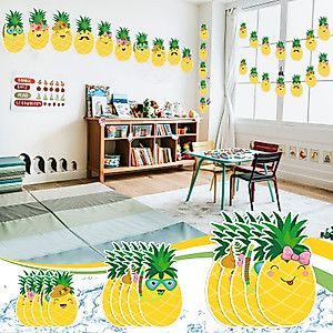 Yexiya 200 Pcs Pineapples Cutout Tropical Punch Paper Cut Outs Yellow Pineapples Shaped Paper Cut Outs Decoration for Preschool Classroom Bulletin Boards Walls Desks Window Door Party