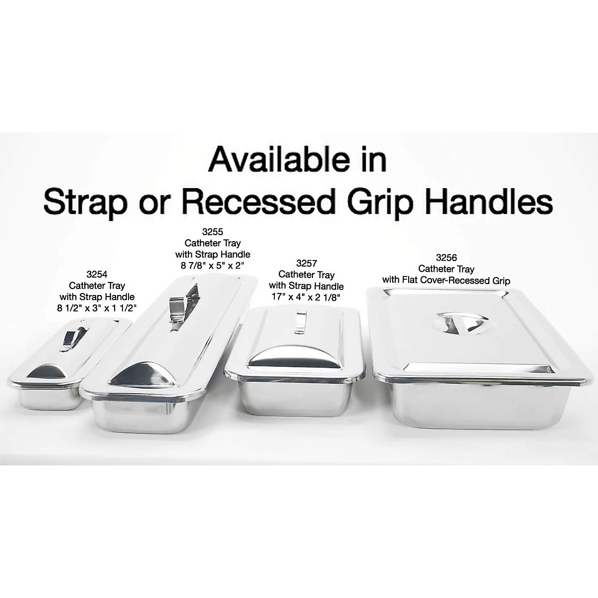 Grafco Metal Instrument Tray for Medical, Dental, Tattoo, and Surgical Supplies, Stainless Steel, 12-1/4" x 7-5/8" x 2-1/8", 3259