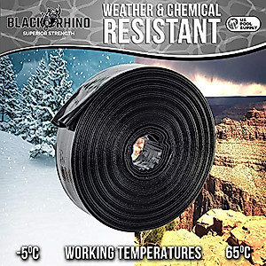 U.S. Pool Supply Black Rhino 2" x 100' Pool Backwash Hose with Hose Clamp - Extra Heavy Duty Superior Strength, Thick 1.2mm (47 mils) - Weather Burst Resistant - Drain Clean Swimming Pools and Filters