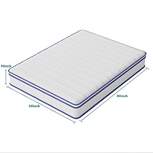 Queen Mattress, Rest Only 10 Inch Mattress Queen in a Box, Memory Foam & Individually Wrapped Coils Pocket Spring for Motion Isolation and Pressure Relief, Medium Firm