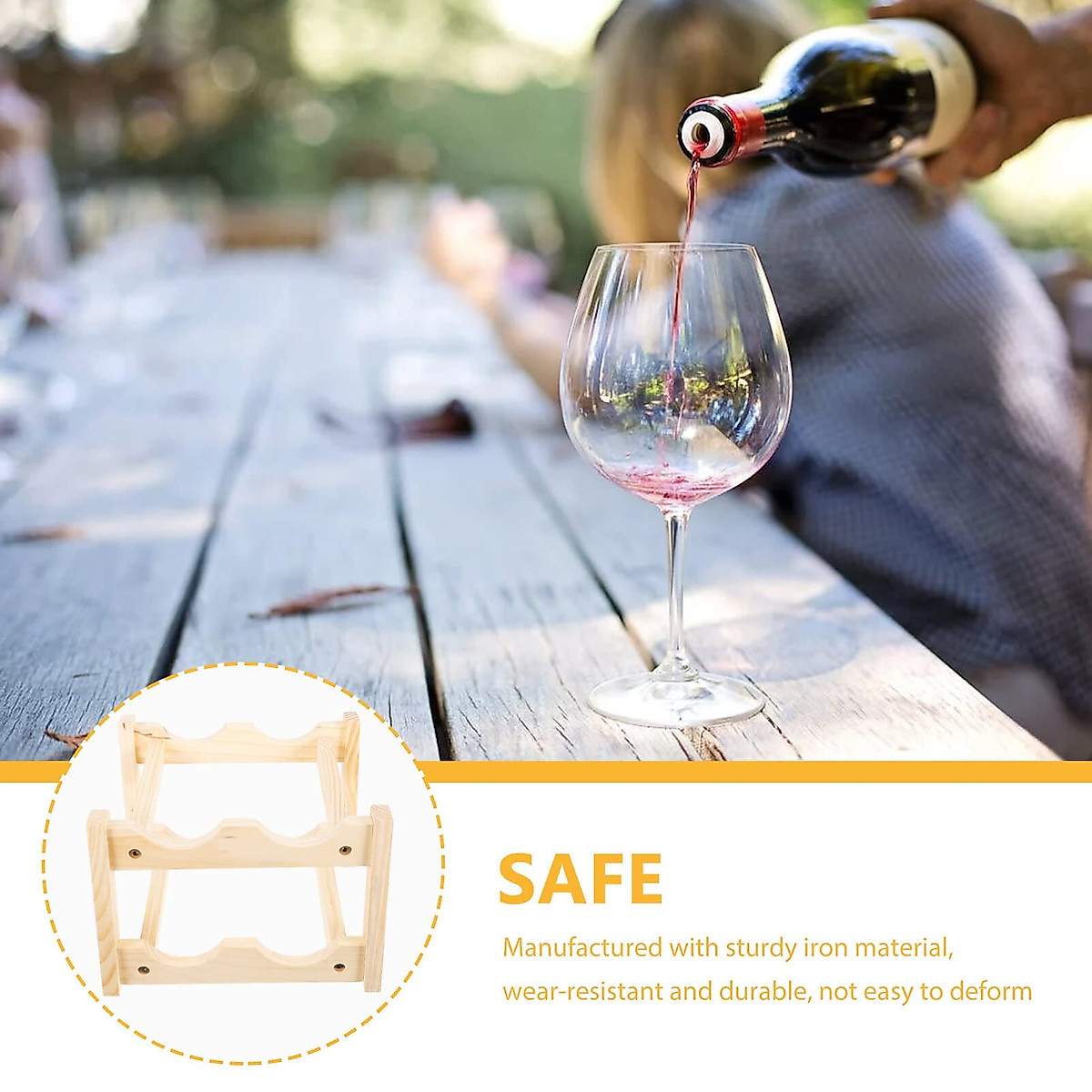 Yardwe Wooden Wine Bottle Rack countertops for Kitchen Counter Tops for Kitchens Wine Storage Holder Wine Bottle Holder Stand Small Display Stand Corner Cabinet Wine Storage Shelf