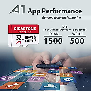 [Gigastone] Micro SD Card 32GB, Gaming Plus, MicroSDHC Memory Card for Nintendo-Switch, Smartpone, Roku, Full HD Video Recording, UHS-I U1 A1 Class 10, up to 90MB/s, with MicroSD to SD Adapter