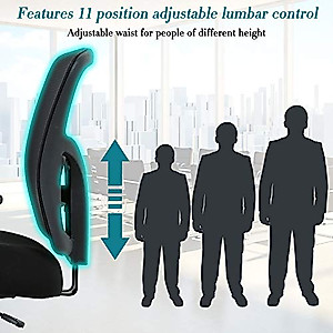 Big & Tall Office Chair Heavy Duty 400LBS Computer Desk Chair Ergonomic High Back Task Rolling Swivel Mesh Chair with Lumbar Support & Adjustable Armrest Modern Executive Chair for Women Men, Black