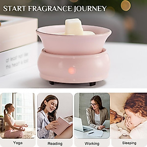Bobolyn Wax Candle Melt Warmer Burner - 3-in-1 Ceramic Essential Oil Burner Electric Scented Fragrance Candle Melter for Home Office Bedroom Living Room Decor