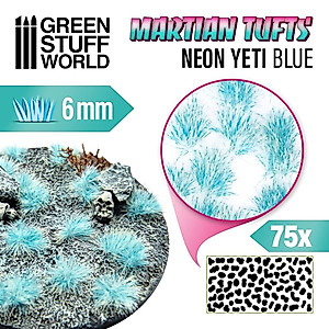 Green Stuff World Martian Tufts for Models and Miniatures – Neon Yeti Blue 6mm 10684