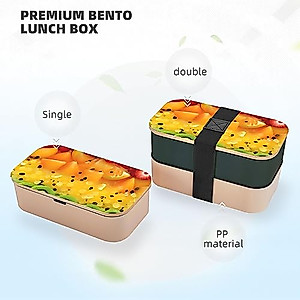 Fresh Fruit Adult Lunch Box, Bento Box, With Cutlery Set Of 3, 2 Compartments, Rectangular, Lunch Box For Adults