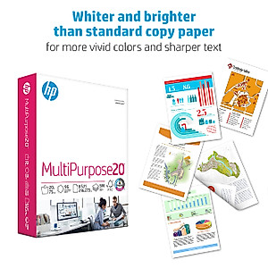 HP Printer Paper | 8.5 x 11 Paper | MultiPurpose 20 lb | 1 Ream - 500 Sheets | 96 Bright | Made in USA - FSC Certified | 112000PR