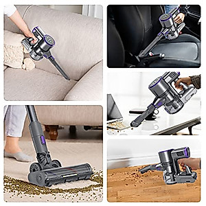 AIMILER Cordless Vacuum Cleaner, 450W Cordless Stick Vacuum with 33Kpa Powerful Suction, 55min Runtime, Detachable Battery, Self-Standing 6 in 1 Lightweight Vacuum for Hard Floor