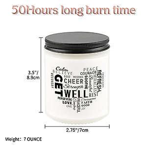 Woodemon Get Well Gifts, Get Well Soon Gifts for Women Men, Handmade 7 Oz Lavender Scented Candles - 50 Hour Burn Time, Thinking of You Gifts Feel Better Gifts for Women