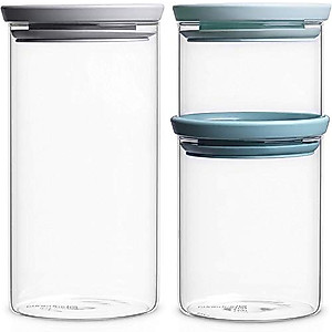 Brabantia Stackable Glass Food Storage Containers, Set of 3