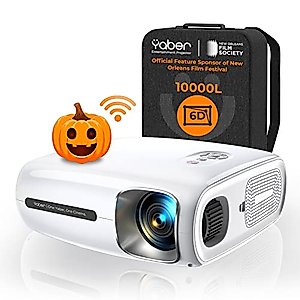 YABER Pro V7 9500L 5G WiFi Bluetooth Projector, Auto 6D Keystone Correction &4P/4D, Infinity Zoom, HD Portable Movie Projectors Home&Outdoor Video 4k Projector for iOS/Android etc. [Extra Bag Include]
