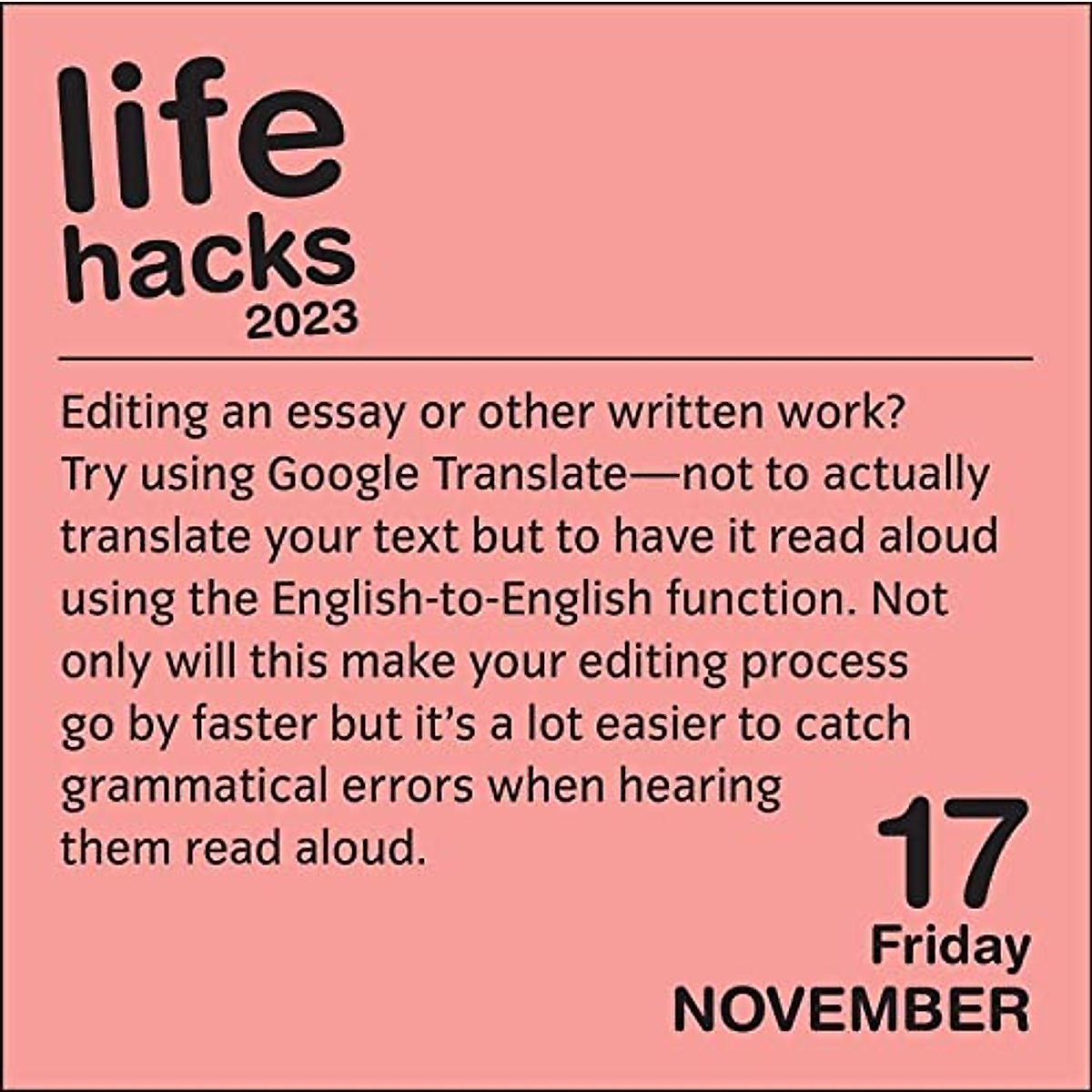 Life Hacks 2023 Day-to-Day Calendar: Tips, Tricks, and Daily DIYs to Make Your Life a Little More Awesome