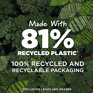 BIC Ecolutions Mechanical Pencils with Erasers, With Colorful Barrel, Medium Point (0.7mm), 96-Count Pack, Mechanical Pencils Made from 81% Recycled Plastic Excluding Leads and Erasers