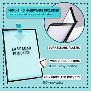 Tarifold Wall Mounted Reference System with 10 Easy-Load Pockets - 20 Sheet Capacity - Letter-Size - Black (EZW771)